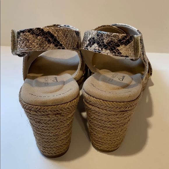Clarks | Shoes | Clarks Lafley Alaine Snake Wedge Sandals New Shoes | Poshmark